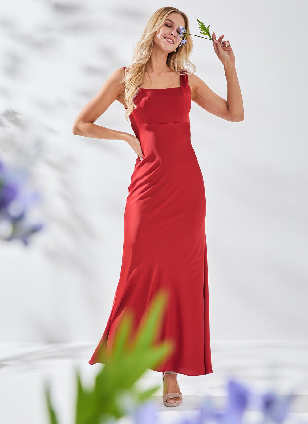Athena Dress, Rust Red
